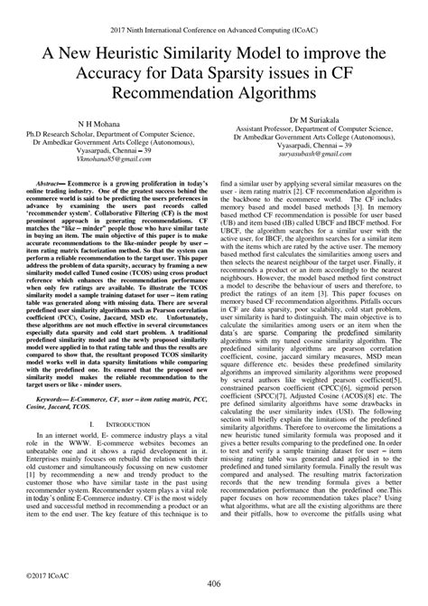 pdf a new heuristic similarity model to improve the accuracy for data sparsity issues in cf