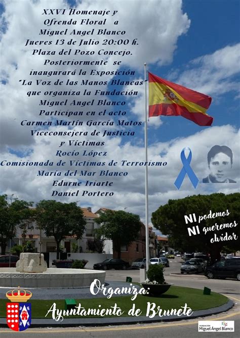 XXVI Homenaje a Miguel Ángel Blanco Web del Ayuntamiento de Brunete