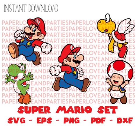 Super Mario Set SVG EPS DXF Png Pdf Silhouette Etsy