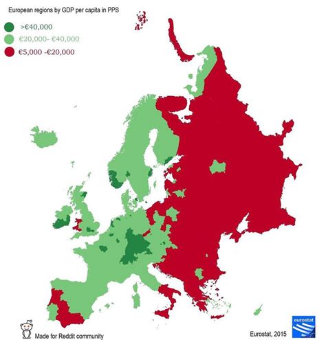 Najbiedniejsze Regiony Europy Wed Ug Pkb Na Mieszka Ca Dane Za