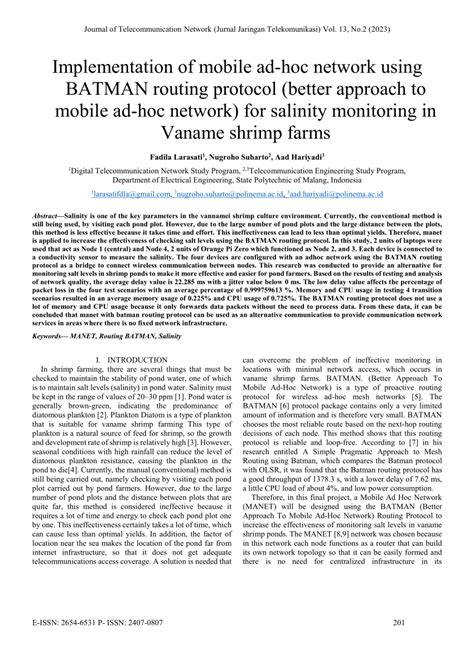 pdf implementation of mobile ad hoc network using batman routing