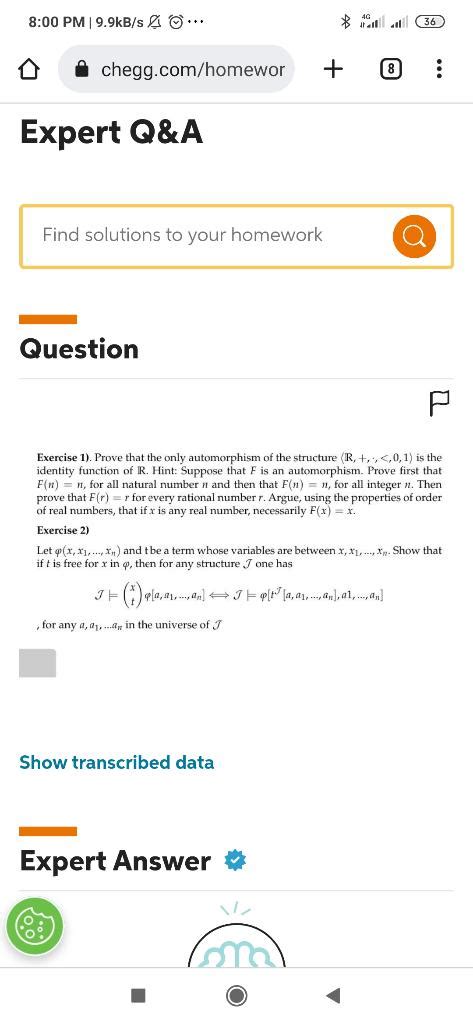 exercise 1 prove that the only automorphism of the