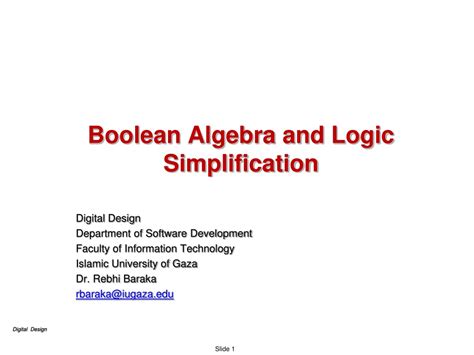 ppt boolean algebra and logic simplification powerpoint presentation id 9623067