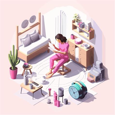 Premium Vector D Isometric Flat Vector Conceptual Illustration Of Female