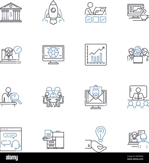Administration Center Line Icons Collection Management Coordination