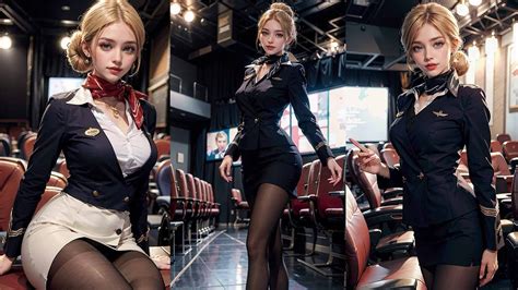 K Ai Art Airline Stewardess Lookbook Model Video Theater Youtube