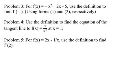 solved problem 3 for f x −x2 2x−5 use the definition to
