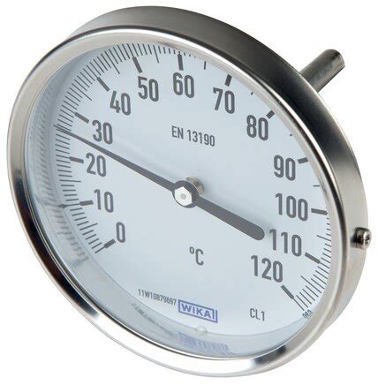 Wika thermomètre bi métal horizontal D100 0 à 120 C 100 mm