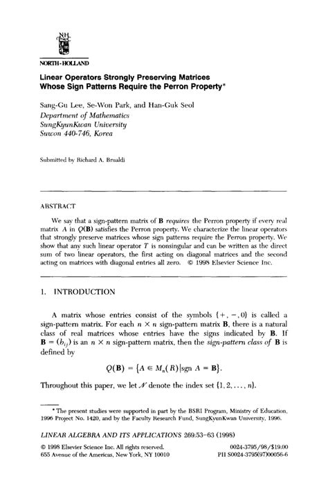 pdf linear operators strongly preserving matrices whose sign patterns require the perron property