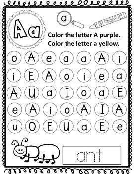 Letter Recognition Worksheets By Bilingual Teacher World Tpt