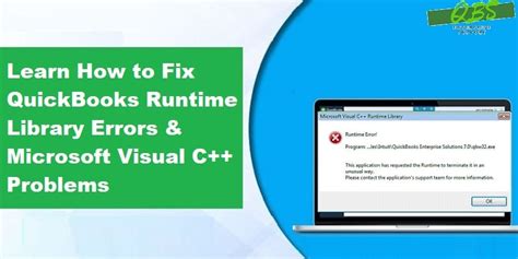 Fix QuickBooks Runtime Library Errors MS Visual C Errors