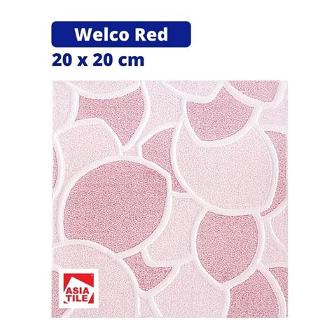 Jual Keramik Lantai Kamar Mandi Asia Tile Welco Red 20 X 20 Cm Dus