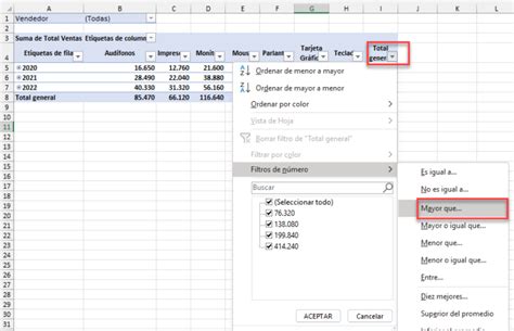 Cómo Filtrar Valores de Tablas Dinámicas en Excel y Google Sheets