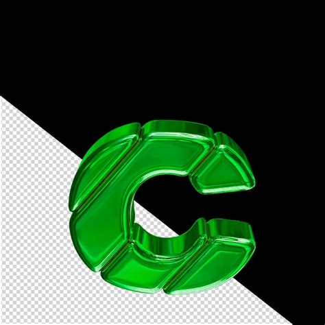 Símbolo verde hecho de bloques letra c Archivo PSD Premium