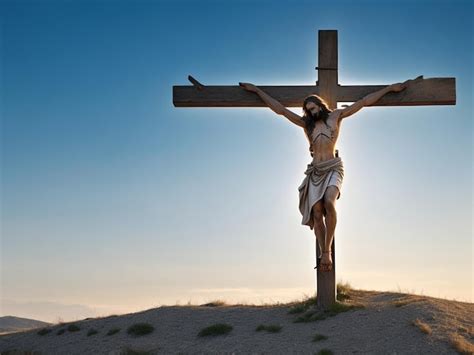 Premium AI Image Jesus Christ Crucified On The Cross At Calvary Hill