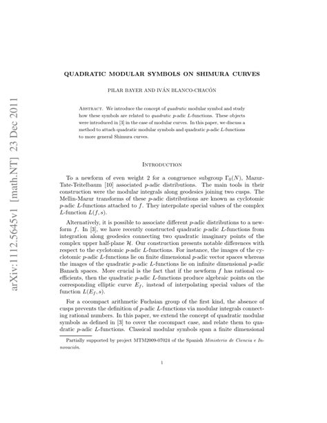 pdf quadratic modular symbols on shimura curves