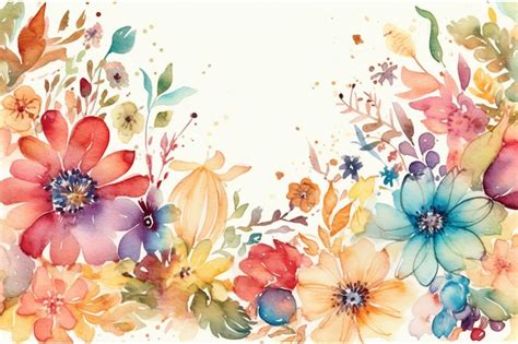 Un Borde Floral Con Flores Y Hojas Foto Premium