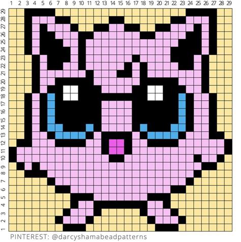 Jigglypuff Pattern 29x29 Minecraft Pixel Art Pixel Art Pattern
