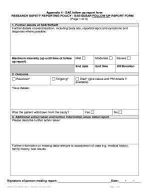 Fillable Online Serious Adverse Event Follow Up Form Fax Email Print