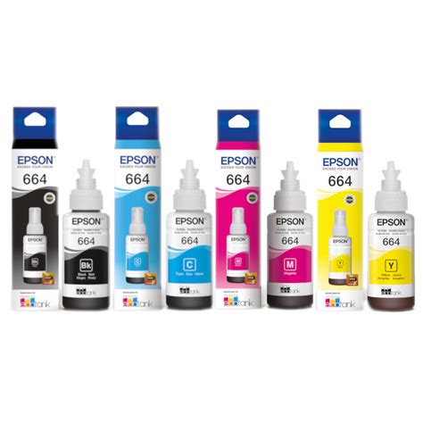 Ripley PACK DE 4 TINTAS T664 EPSON ORIGINALES NEGRO CYAN MAGENTA Y