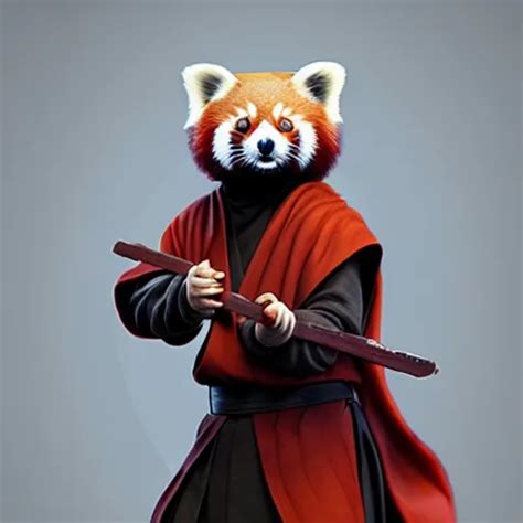 Red Panda Jedi Warrior Artstation Cgsociety Stable Diffusion Openart