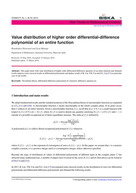pdf value distribution of higher order differential difference polynomial of an entire function
