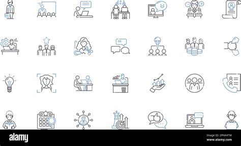 Job Procedure Line Icons Collection Process Protocol Operations