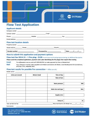 Fillable Online Flow Test Application Applicant Details Company Name