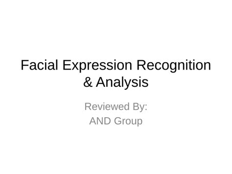 pdf facial expression recognition and analysis