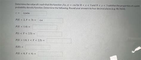Solved Determine The Value Of C Such That The Function F X Chegg