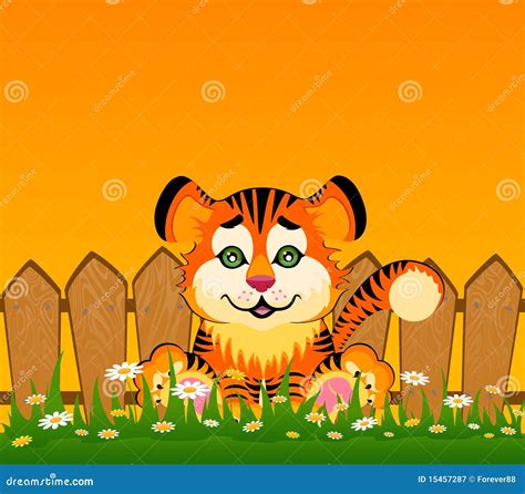 Le Tiger För Tecknad Filmstaket Vektor Illustrationer Illustration av