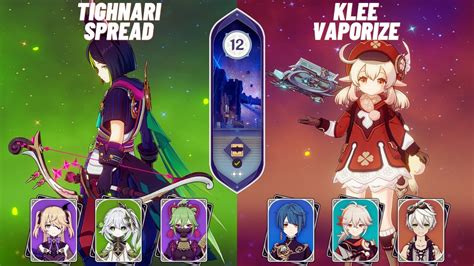 C1 Tighnari Spread C0 Klee Vaporize Spiral Abyss 4 0 Floor 12 9