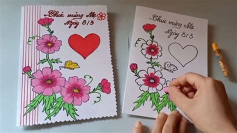 Hướng dẫn cách vẽ hoa trang trí thiệp 20 11 xuất sắc và tinh tế