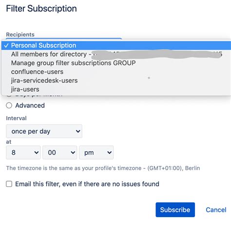 solved how do i set up a filter subscription for a differ