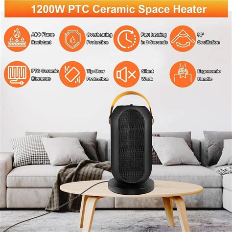 Radiateur Soufflant Électrique Céramique PTC 1200W Chauffage D appoint