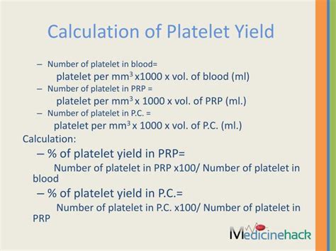 Calculation For Platelet Estimate