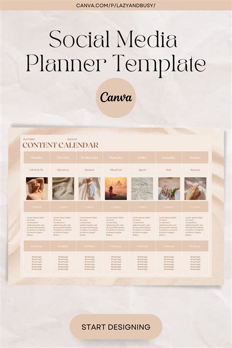 The Social Media Planner Template For Canna