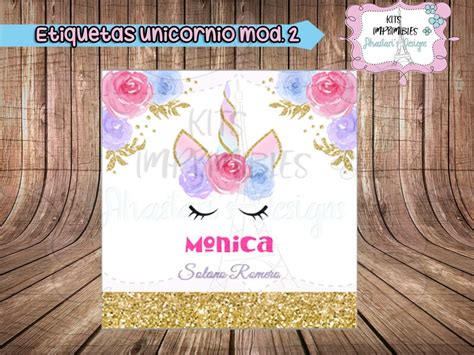 Unicornio Mod Kit Etiquetas Escolares Imprimibles Editables Etsy