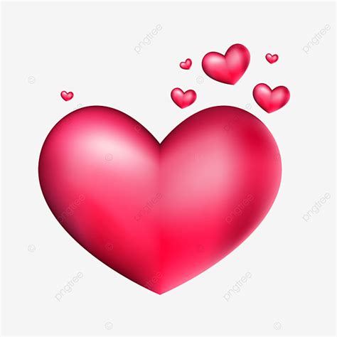 Sombreado Realista De Emoji De Corazón 3d PNG Imágenes Prediseñadas