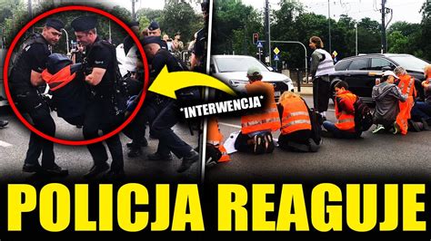 SZOKUJĄCE PROTESTY AKTYWISTÓW W WARSZAWIE przykleili się do jezdni