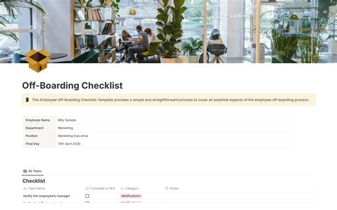 Off Boarding Checklist Template By Template Road Notion Marketplace
