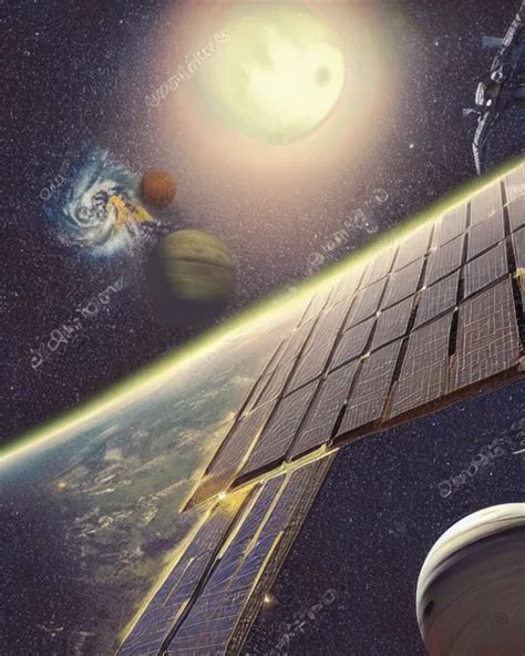 Outside View Of Space Station Orbiting A Strange Stable Diffusion