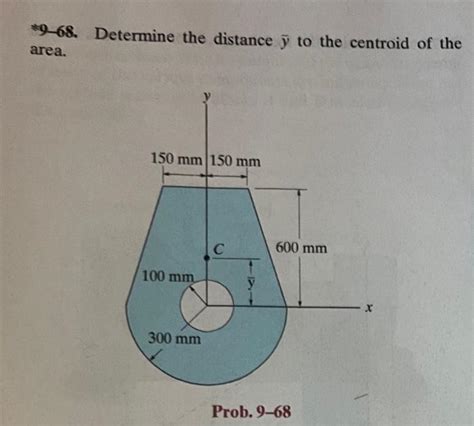 Solved 9 68 Determine The Distance Y To The Centroid Of Chegg