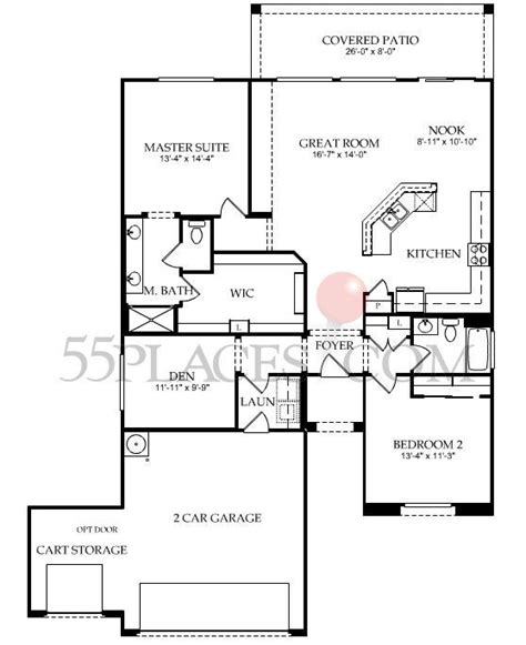 The Floor Plan For A Three Bedroom Two Bath Apartment With An Attached