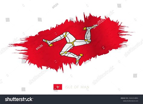Painted Brushstroke Flag Isle Man Waving Stock Vector Royalty Free