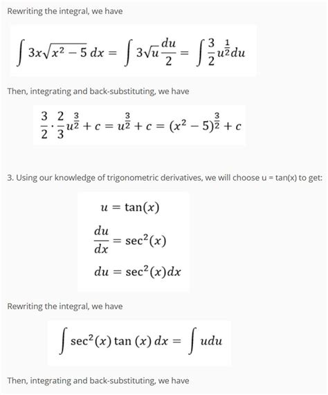 U Substitution Formula TUTOR TTD
