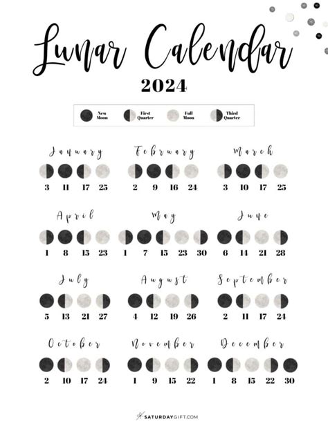 2024 Moon Phase Calendar Free Printable Kari Sandye