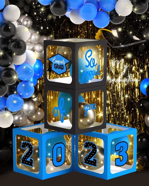 Decoraciones de fiesta de graduación 2023 4 cajas de globos de