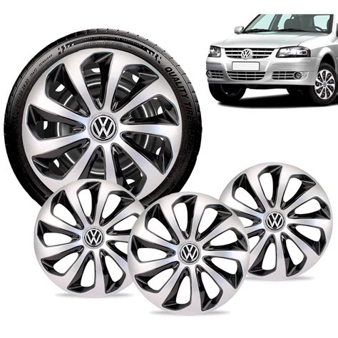 Jogo Calotas Velox Silver Black Vw Gol G G G G G Shopee Brasil