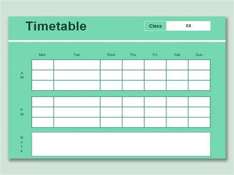 EXCEL Of Timetable For Students Xlsx WPS Free Templates